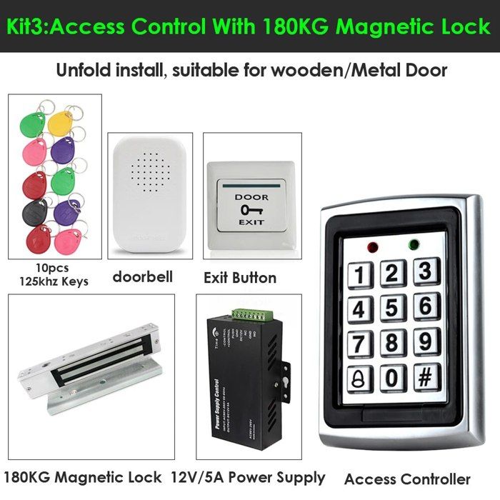 Kit de système de contrôle d'accès RFID complet,alimentation de ...