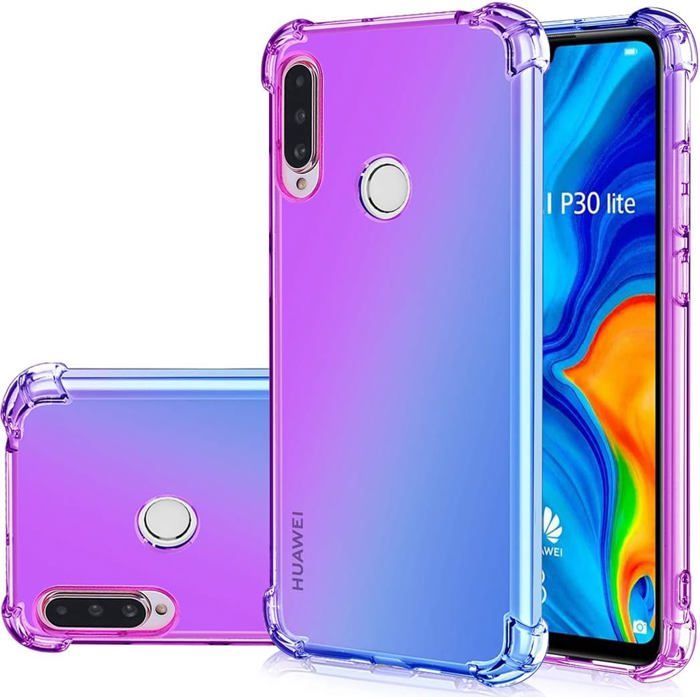 Coque pour Huawei P30 Lite Transparent Mignon Dégradé, Slim Anti ...