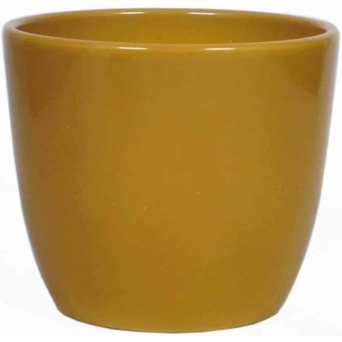Inna-Glas Petit Pot De Fleurs, Céramique, Jaune Ocre, 9,8Cm, Ø12Cm Pot ...
