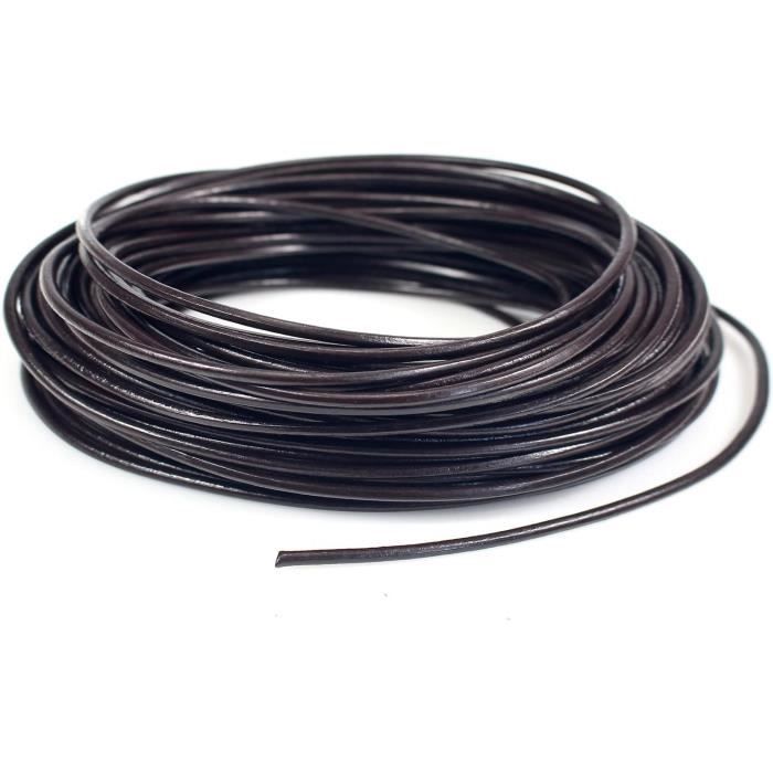 Environ 20M X 2Mm Cordon Cuir Pour Collier Véritable,Laniere Cuir ...