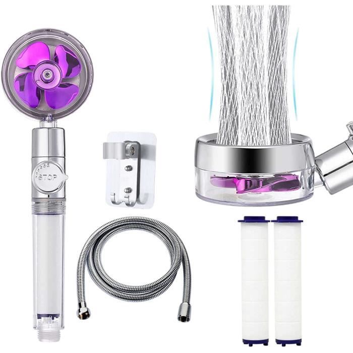 Pommeau De Douche Turbo À Hélice Portatif, Rotation À 360 Degrés Pommeau De Douche Turbo Spa ...