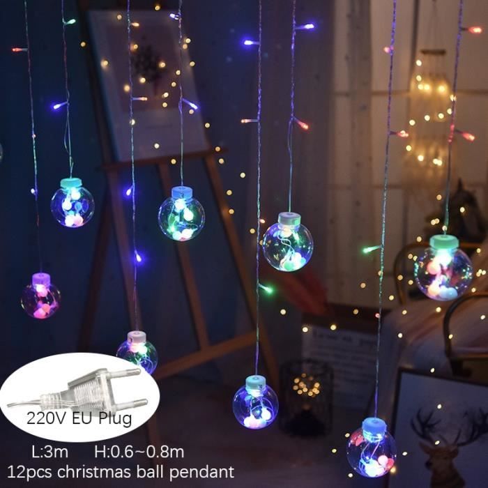 Coffret de décoration,Rideau lumineux LED boule de noël à faire soi ...