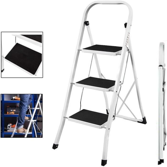 Escabeau 3 marches Stepladder Tabouret de marche Escabeau de ménage ...