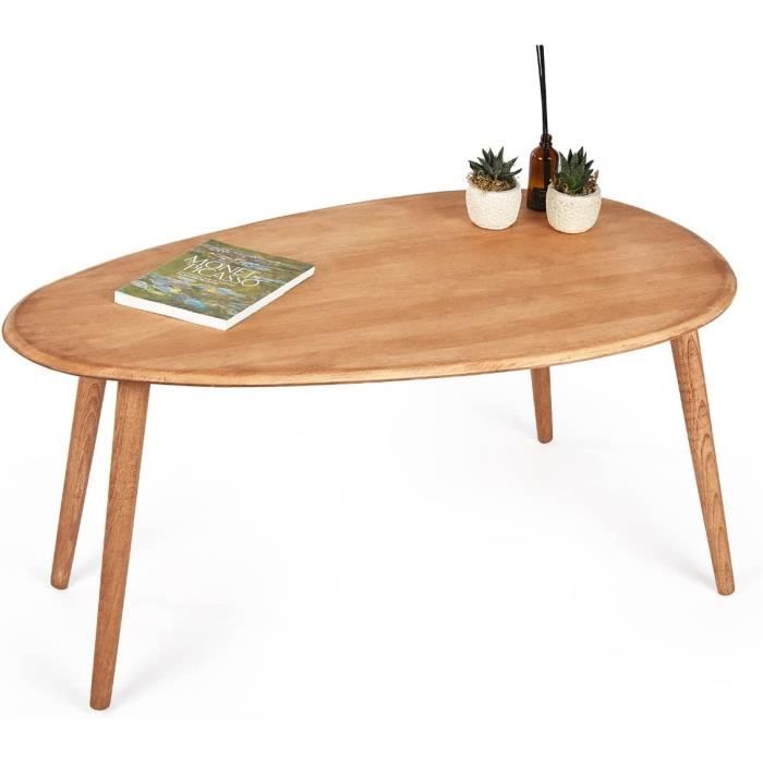 Gozos Oviedo Table Basse en Forme de Goutte | 100x60cm - Cdiscount Maison