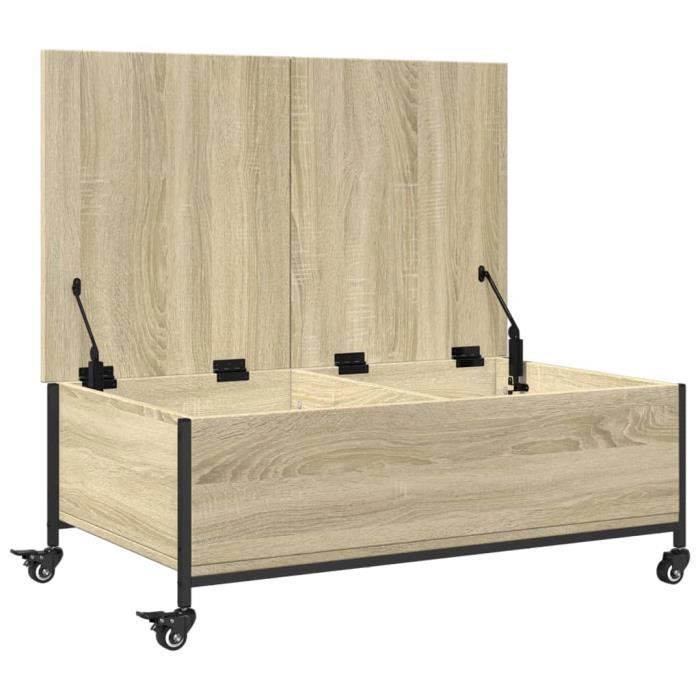 Table basse avec roulettes chêne sonoma bois d'ingénierie - MOTHINESSTO ...