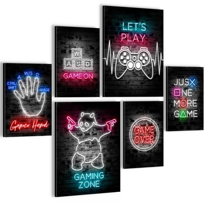 Tableau Décoration Murale Console de Jeu Gamer - Novart - N027963a - 6 ...