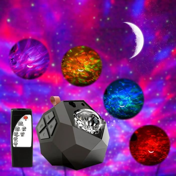 PRUMYA Projecteur LED aurore ciel étoilé galaxie lune vagues de l'océan ...