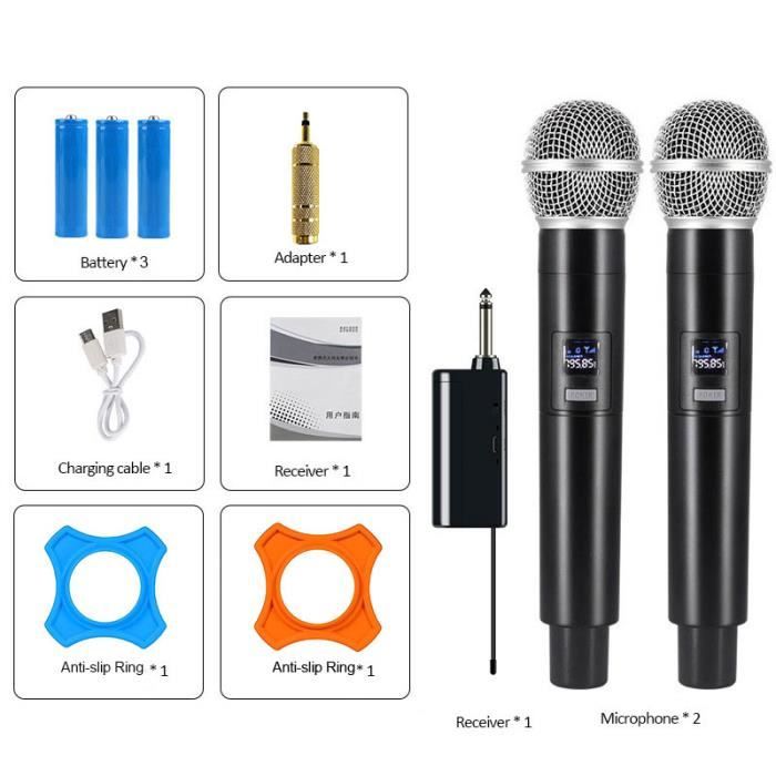 Microphone sans fil - RNCYN - E75 - 2 microphones - UHF - Rechargeable et portable - Cdiscount ...