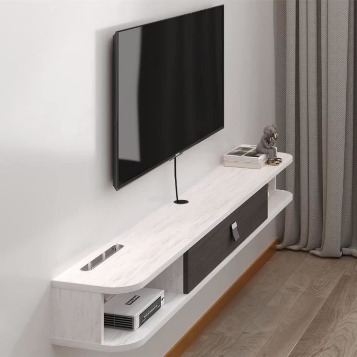 Étagère Tv Flottante En Bois Etagere Tv Murale Meuble Tv Suspendu Bois ...