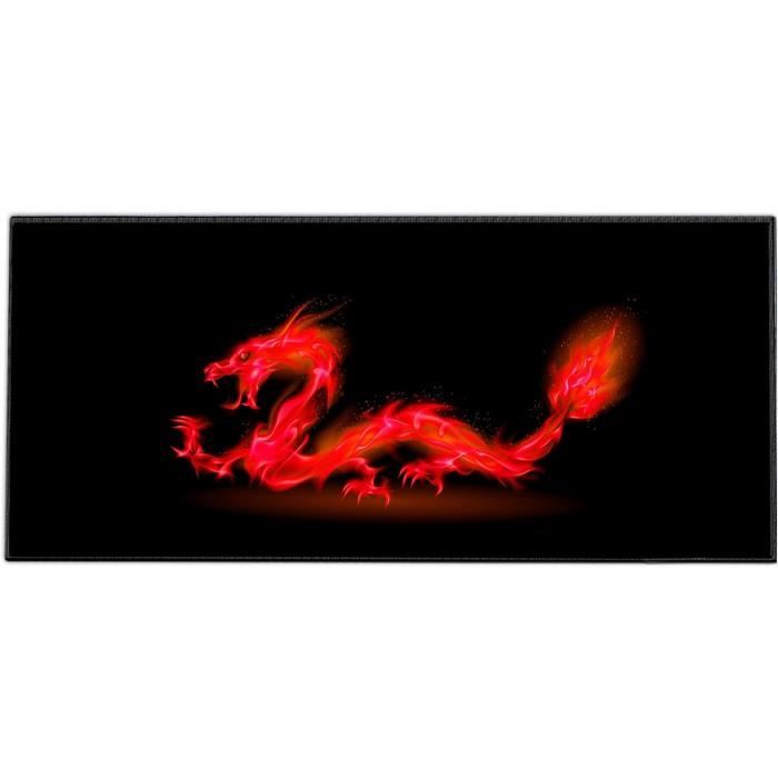 Tapis De Souris Xxl(900 X 400 Mm)Mouse Pad Grand, Motif Dragon Rouge ...