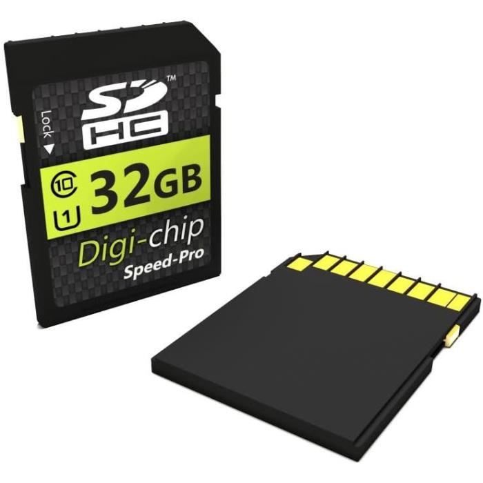 Digi-Chip 32 GO 32GB UHS-1 CLASS 10 SDHC Carte Memoire pour Nikon Coolpix L26, L810, L610, L820 ...