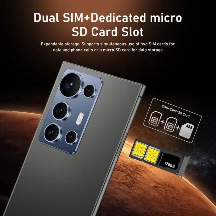 OPQRSTA-S25Ultra7.3 pouces Double SIM 5G Smartphone avec stylet intégré ...
