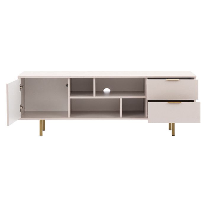 Monica - meuble TV - beige - 4 niches et 2 portes - 150 cm - Beige ...