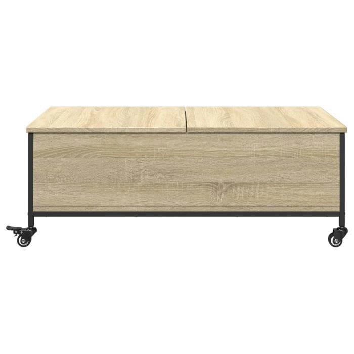Table basse avec roulettes chêne sonoma bois d'ingénierie - MOTHINESSTO ...