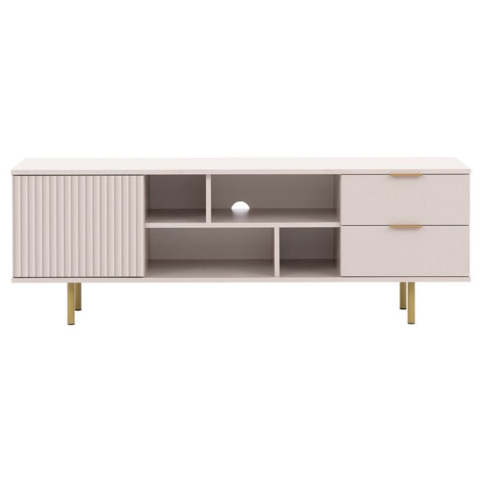 Monica - meuble TV - beige - 4 niches et 2 portes - 150 cm - Beige ...