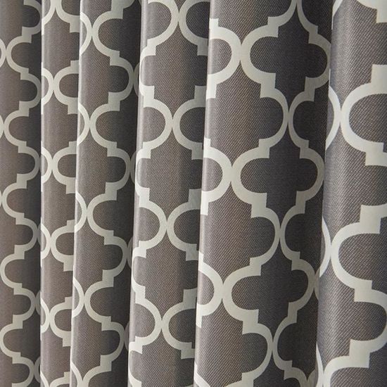 Rideaux occultants - 140x240cm - Gris - Œillets - Synthétique ...