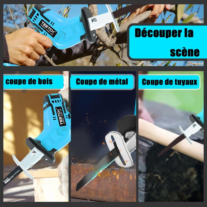 Scie alternative18V,scie alternative électrique sans fil,avec batterie ...