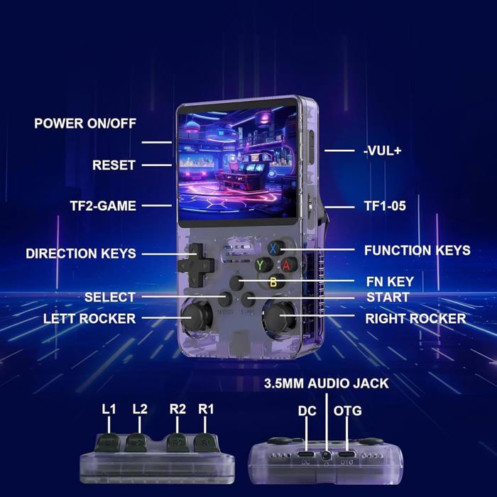 Console de jeux portable rétro R36S, système Linux open source, carte ...
