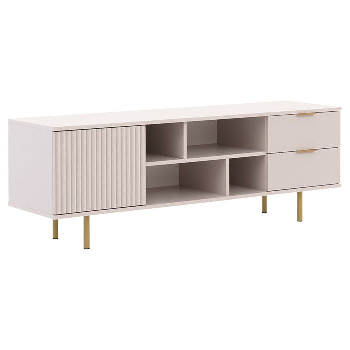 Monica - meuble TV - beige - 4 niches et 2 portes - 150 cm - Beige ...