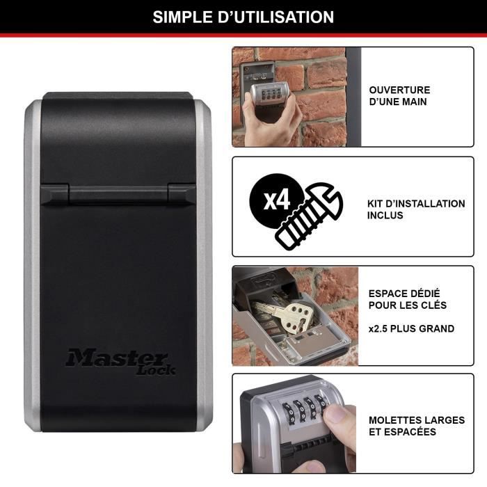 Armoire de sécurité Masterlock Boîte à clés 5481EURD Format L ...
