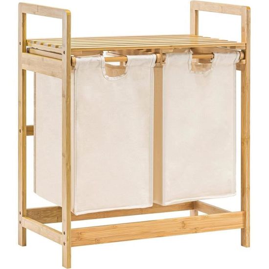 Panier À Linge, 100L Bac A Linge Avec Couvercle E Poignées - Corbeille ...