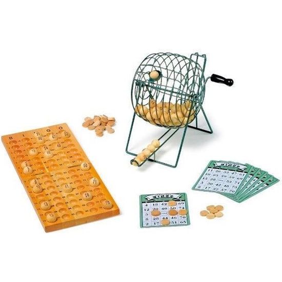 Jeu de Bingo - Marque - Ensemble complet - Mélangeur en métal - Pièces ...