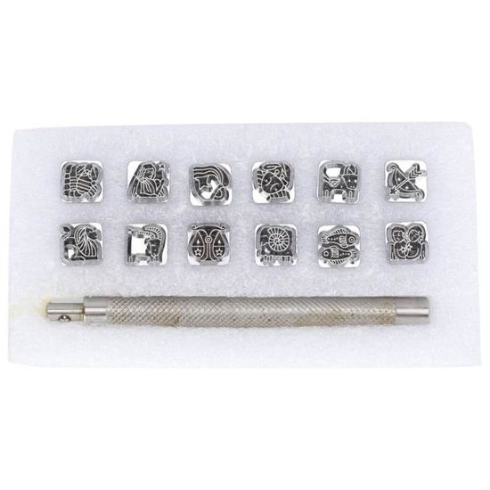 Cikonielf trousse d'outils de poinçon d'estampage 12 Pcs Estampage ...