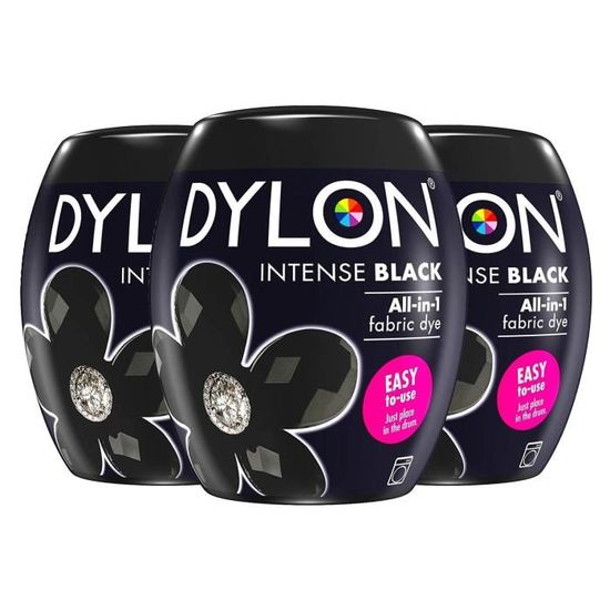 DYLON Washing Machine Fabric Dye Pod Intense Black 3 Packs of 350g ...