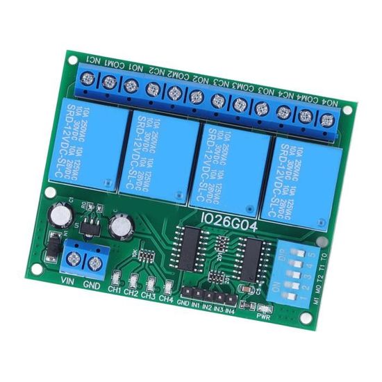 Module de relais Carte de commande 4 canaux Contrôleur de commutateur ...