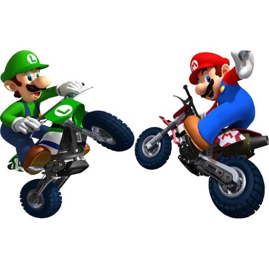 Stickers muraux enfant Super Mario moto 60*90cm - Cdiscount Maison
