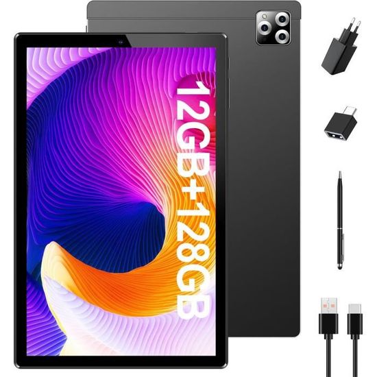 Android 13 Tablette Tactile 10 Pouces, Wifi Tablette, Octa-Core, 12 Go Ram + 128 Go Rom, (1To ...