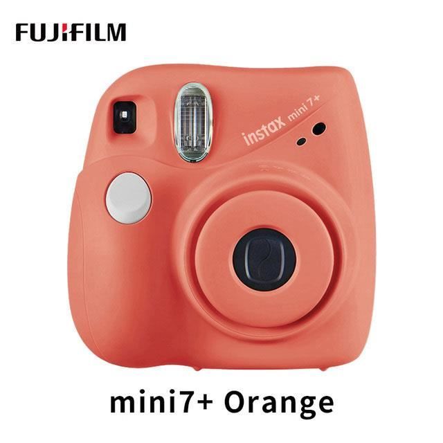 Orange-Fujifilm-Caméra Instax Mini 7 +, appareil photo instantané, film Cam, mise au point ...