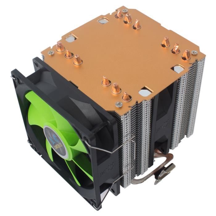 2 Ventilateur Vert 3PIN AMD LGA115X1366 Refroidisseur CPU double tour ...