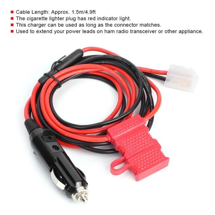 Ashata Câble d'alimentation radio Duokon 12V Power Cable, 1.5m/4.9ft ...