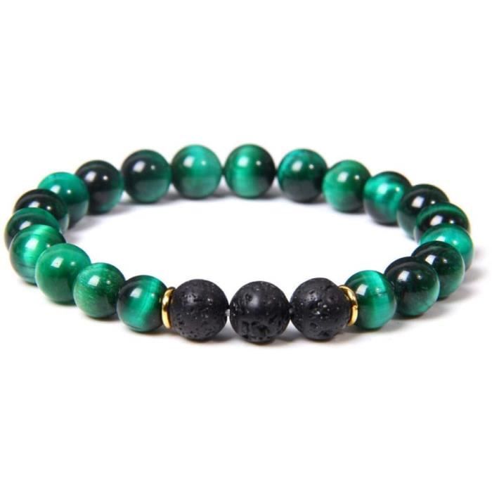 Bracelet Femme Pierre Naturelle, 7 Chakra Naturel Vert Oeil De Tigre ...