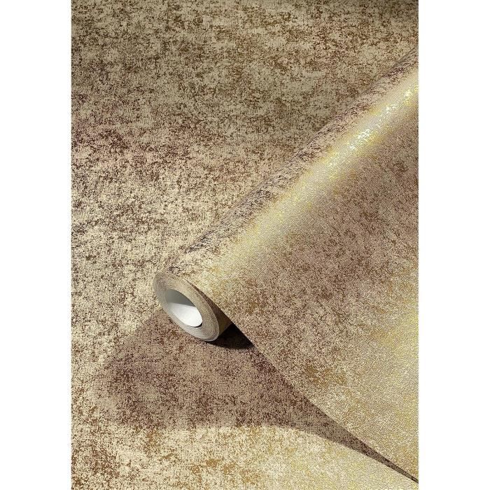 Papier Peint Intissé Doré, Beige Structure - Motif, Moderne - Pour ...