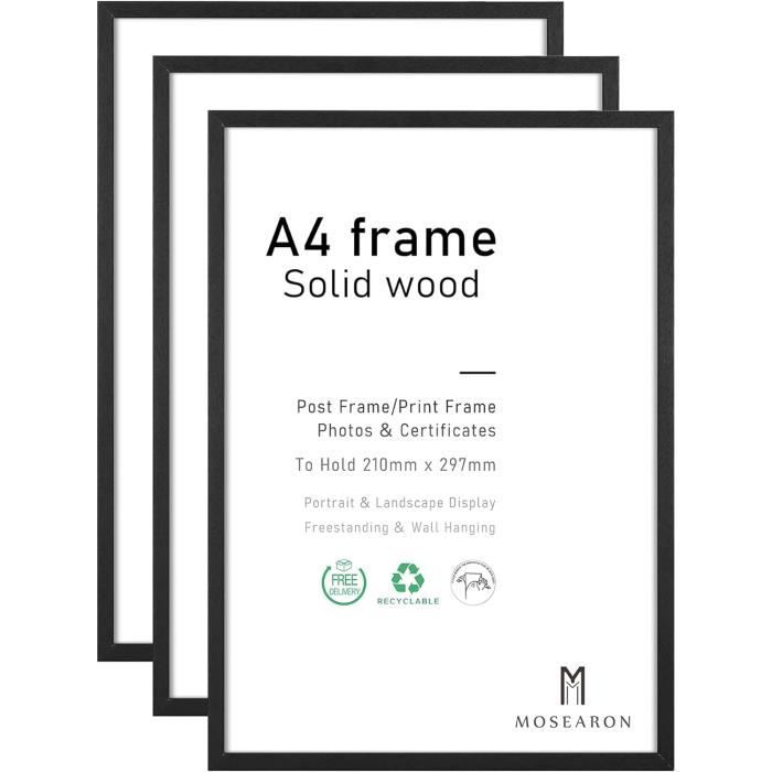 Atob Art Lot De 3 Cadres Photo A4-21 X 30 Cm - Noir - Cadre Photo Pour ...