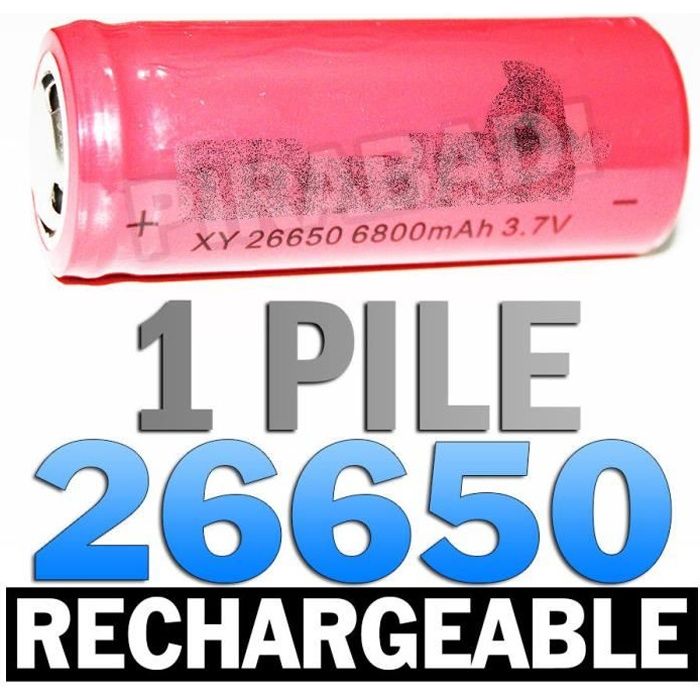1 PILE ACCU RECHARGEABLE BATTERIE 26650 6800mAh 3.7V Li-ion BATTERY - Cdiscount Jeux - Jouets