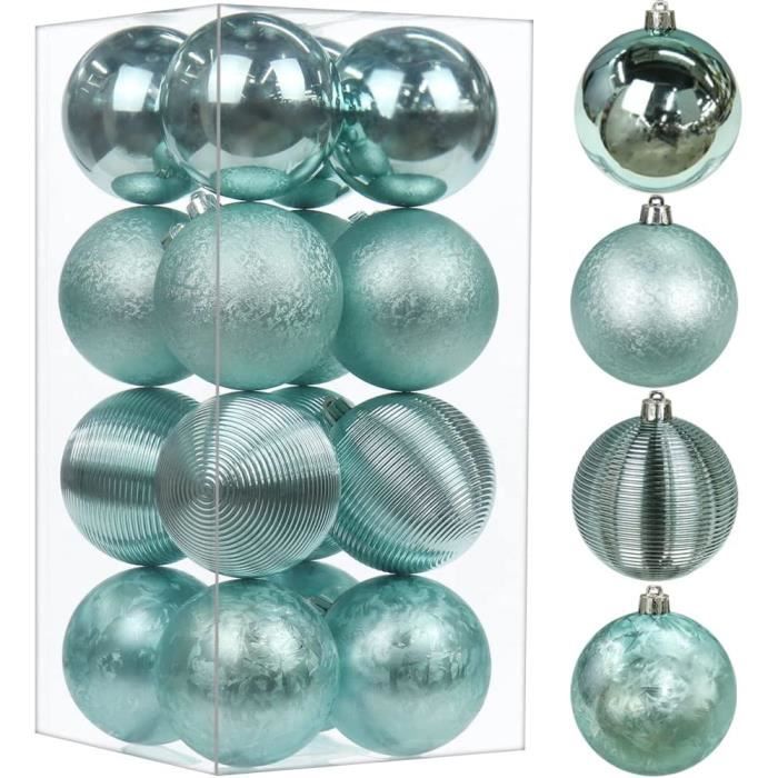 16PCS Boules de Noël Bleu Nuit décoration Sapin de Noël, 8CM-3.15" Boules Suspendues pour Sapin ...