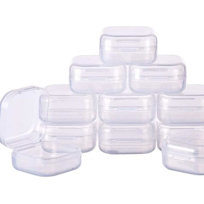 50 Pack Mini Boite Rectangle Transparent Plastique Boites de Rangement ...