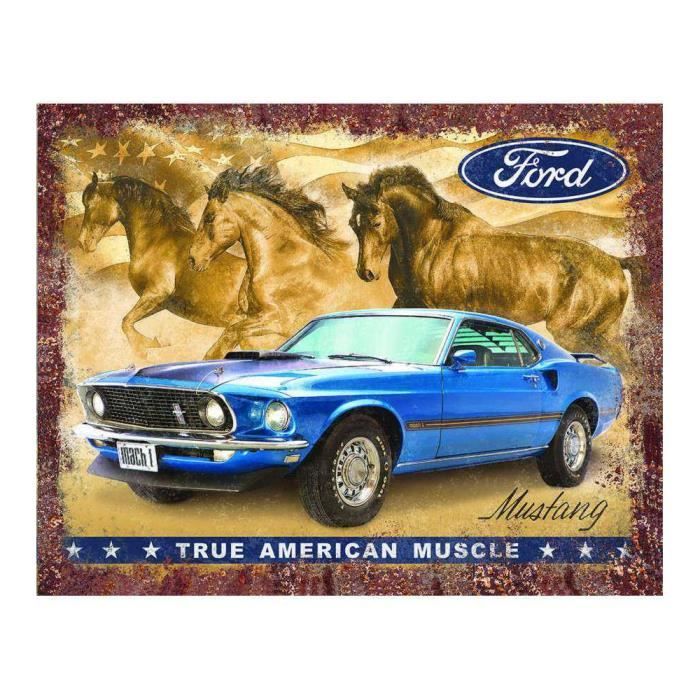 Plaque publicitaire - Ford - Mustang - Métal - 41x32 cm - Vintage ...