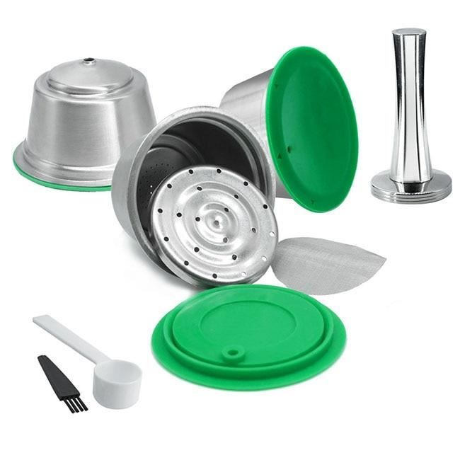 Petit déjeuner - Café,Andiran capsules de café réutilisables, en acier ...