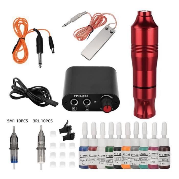Kit tatouage stylo Machine à tatouer rotative alliage Zinc aiguilles ...