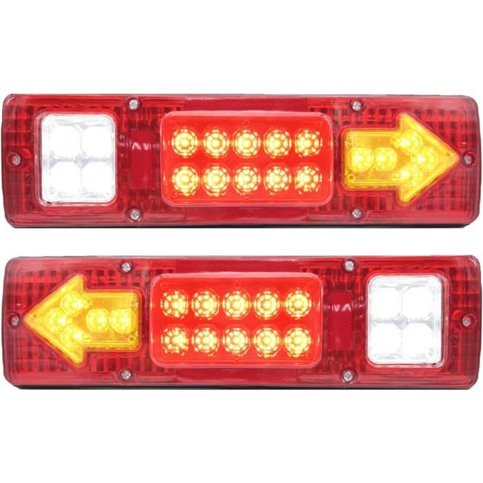 2Pcs Feux Arriere Remorque Led 24V,Multifonctionnel Feux Remorque Led ...