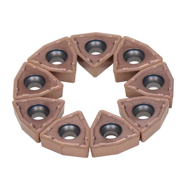 EJ.life Insertion tournante 10 Pcs Tournant Insert Carbure Lame Tour Cutter Fraisage CNC Kit D ...