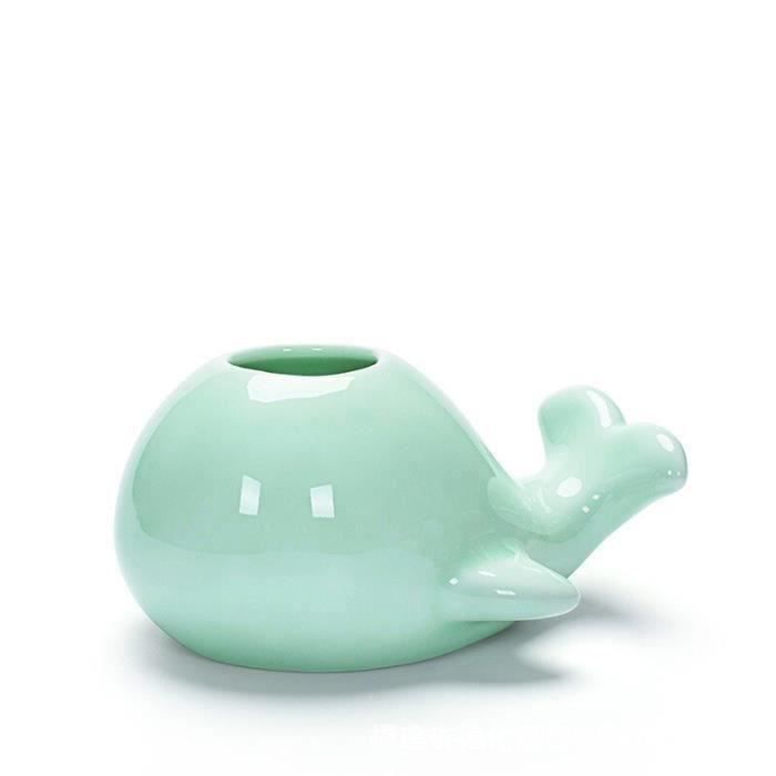 Pot de fleur éléphant de baleine de céladon créatif vase de fleurs ...