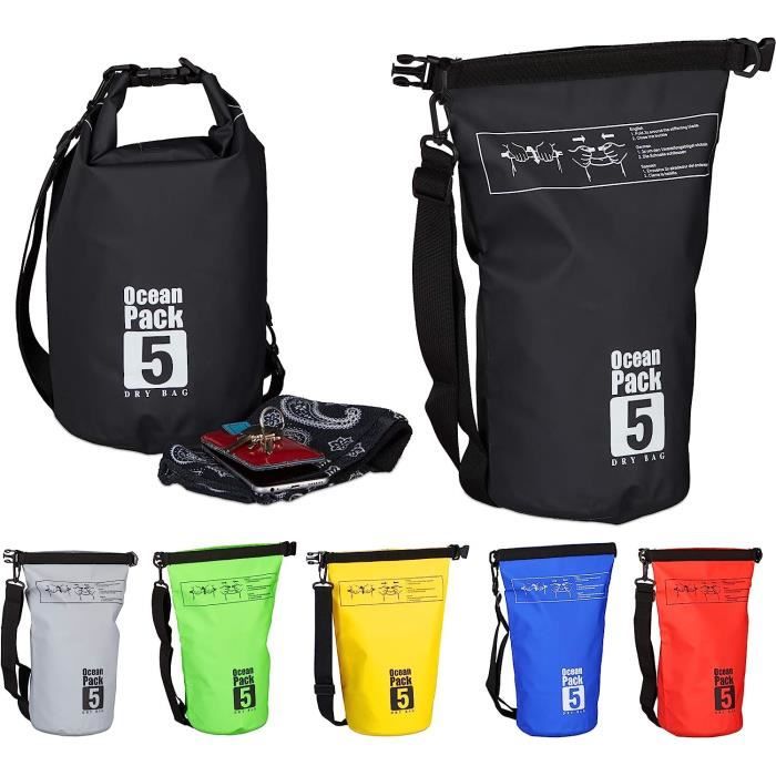 Sac étanche SSS Ocean Pack 5L - Noir - Pour Canyoning et Rafting ...