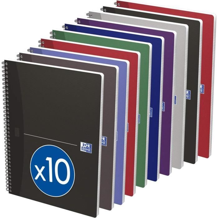 OXFORD Lot de 10 Cahiers Essentials A4 Petits Carreaux 100 Pages ...
