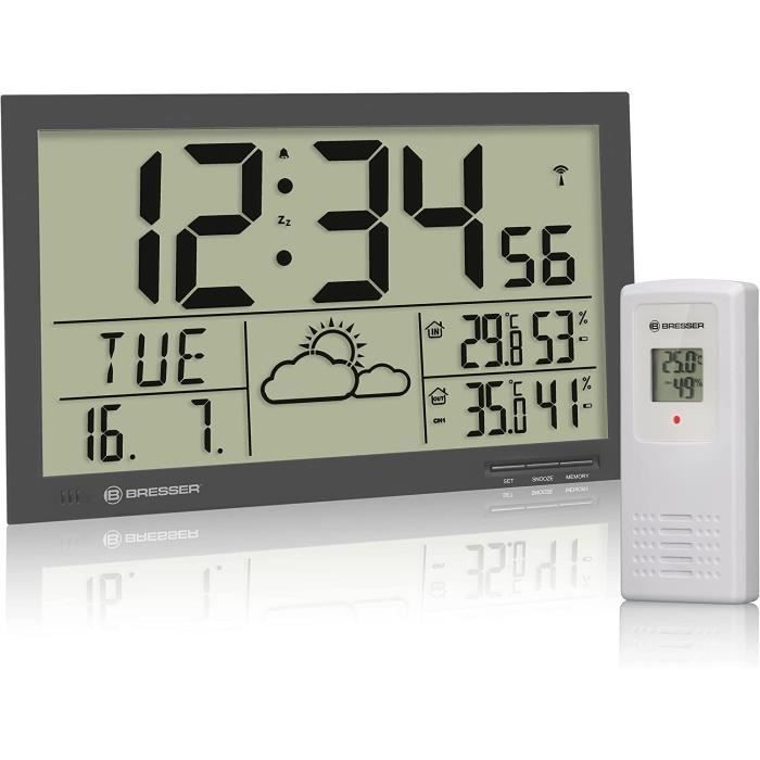 BRESSER MyTime Jumbo Station météo avec capteur extérieur LCD avec ...