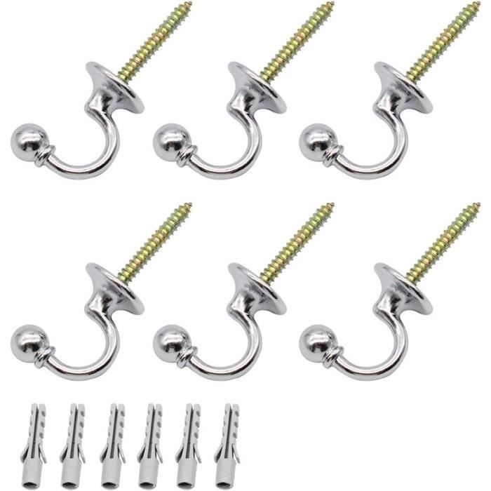 YGSAT 6 Pcs Crochet Rideaux Rideau Embrasse Crochets U Hémisphèrique ...